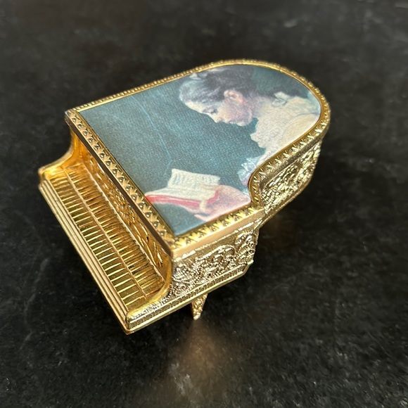 Storage & Organization | Vintage Piano Trinket Box A Young Girl Reading ...